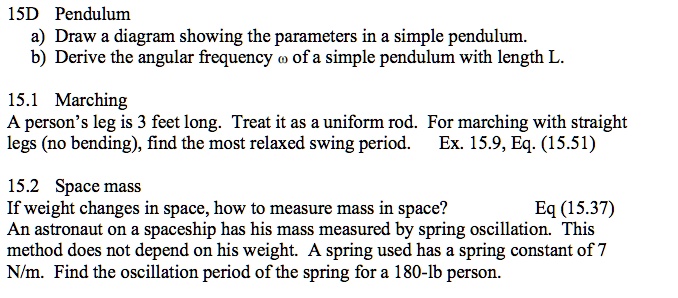 1sd pendulum draw a diagram showing the parameters in a simple pendulum ...