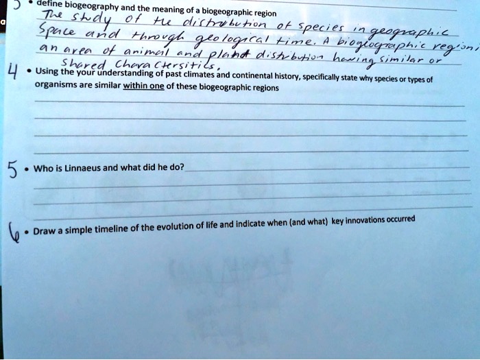 SOLVED:aefine biogeography and the meaning of a Txe shdy biogeographic ...