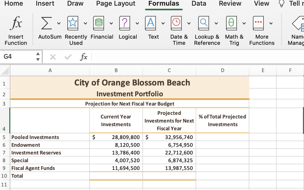 [GET ANSWER] in cells b10 and c10 enter formulas to calculate totals for each column in cell d5 ...