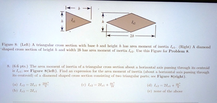 b h h 2b Figure 8: (Left) A triangular cross section with base b and height h has area moment of ...