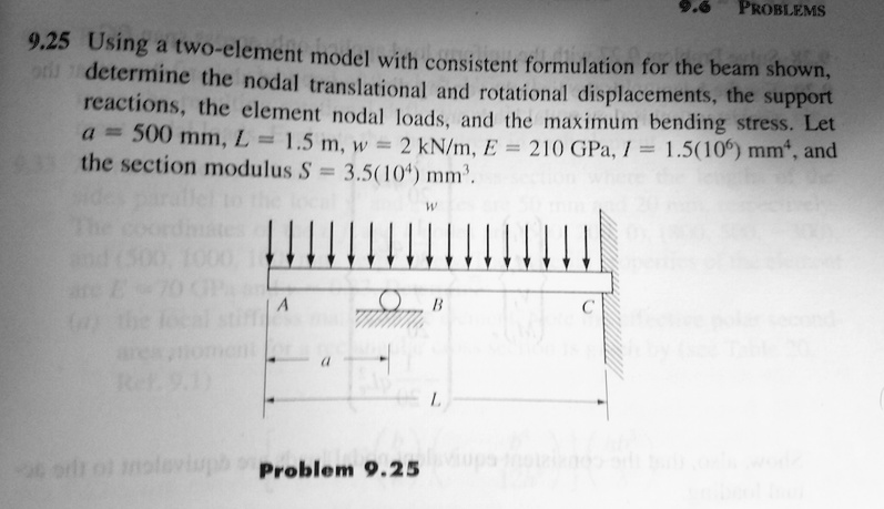 using a two element model with consistent formulation for the beam ...