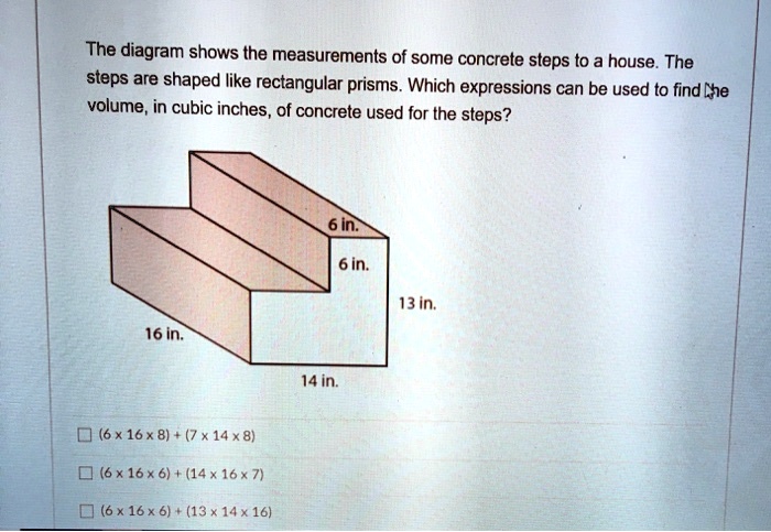 the 5 diagram shows the measurements of some concrete steps t0 a house ...