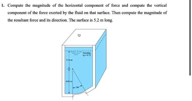 SOLVED: Compute the magnitude of the horizontal component of force and compute the vertical ...