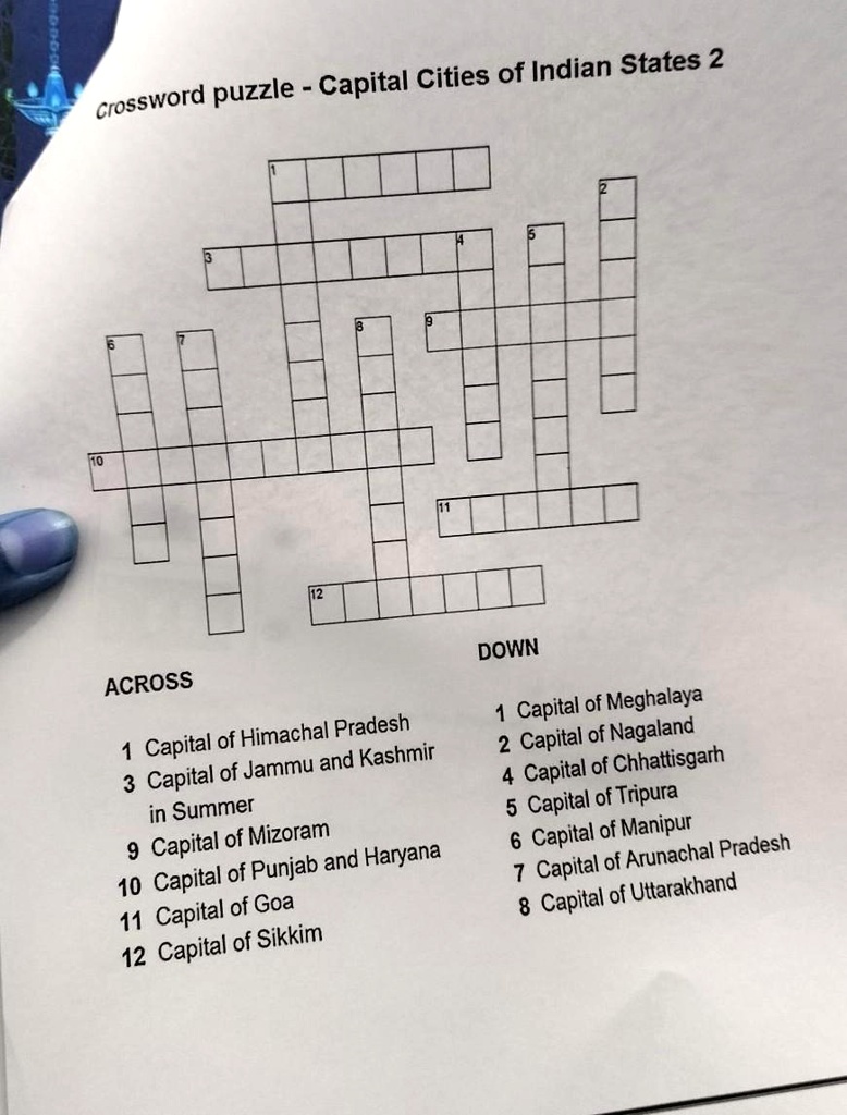 Only legend can solve the crossword puzzle capital cities of...