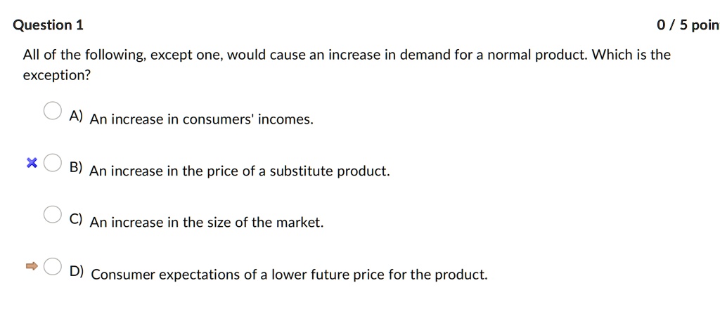SOLVED: Question 1 All of the following, except one, would cause an ...