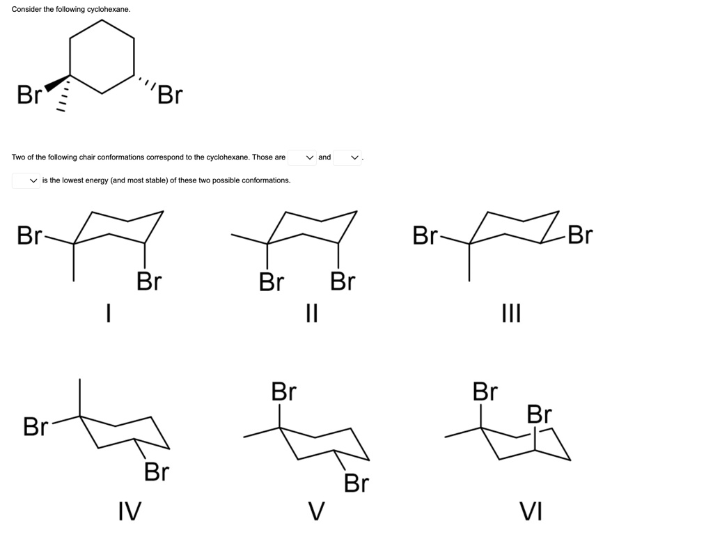 Consider the following cyclohexane. Br B̈r Two of the following chair ...