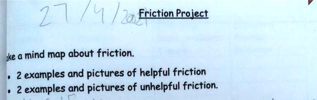 SOLVED: Make a mind map about friction. Include two examples and ...