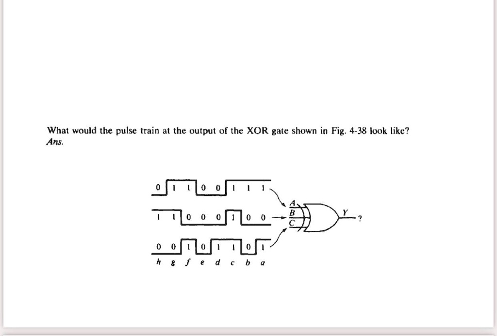 SOLVED: What would the pulse train at the output of the XOR gate shown ...