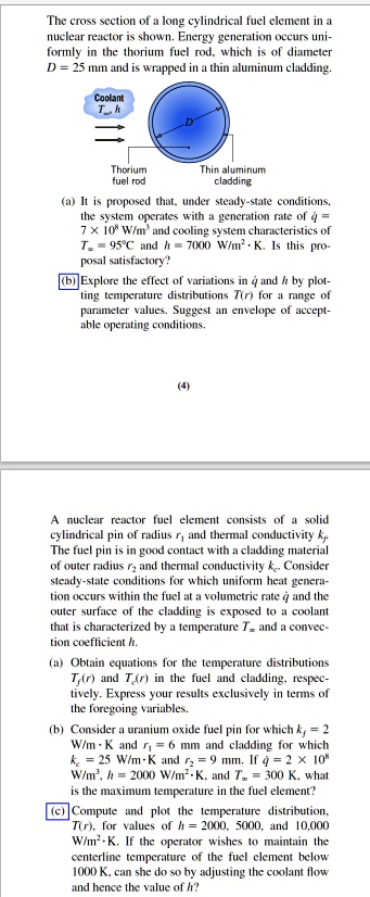 SOLVED: The cross section of a long cylindrical fuel element in a ...