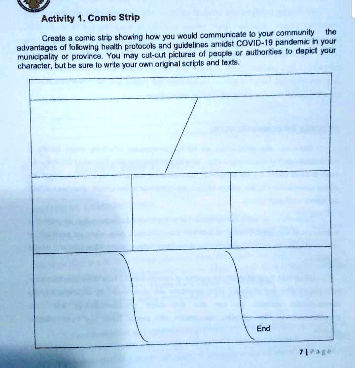 SOLVED: Activity 1: Comic Strip Create a comic strip showing how you ...