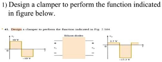 1) Design a clamper to perform the function indicated in figure below. 41. Design a clamper to ...