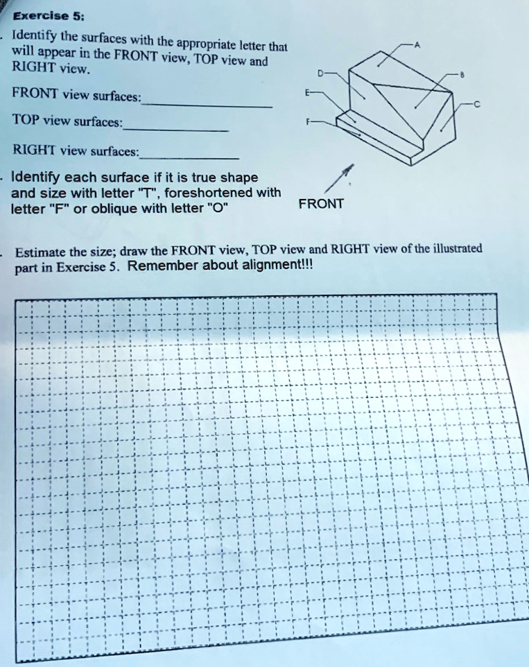 Exercise 5: Identify the surfaces with the appropriate letter that will ...