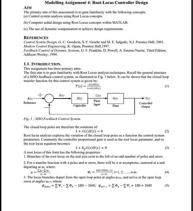 SOLVED: Question 2. It is proposed to use a PI feedback controller with a dynamic compensator ...