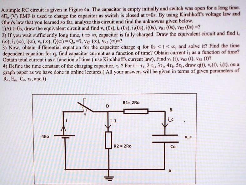 a simple rc circuit is given in figure 4 the capacitor is empty ...
