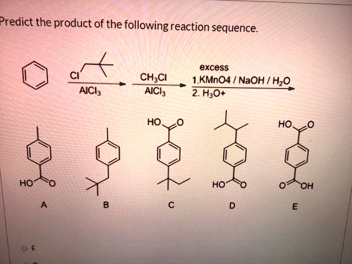 SOLVED: Predict the product of the following reaction sequence excess KMnO4 NaOH Hzo 2. Hjo+ CH ...