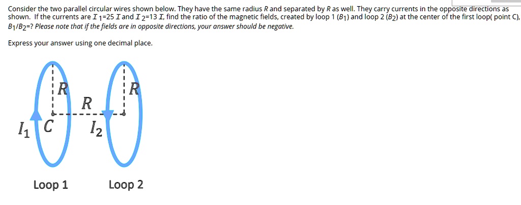 SOLVED: Consider the two parallel circular wires shown below: They have the same radius R and ...
