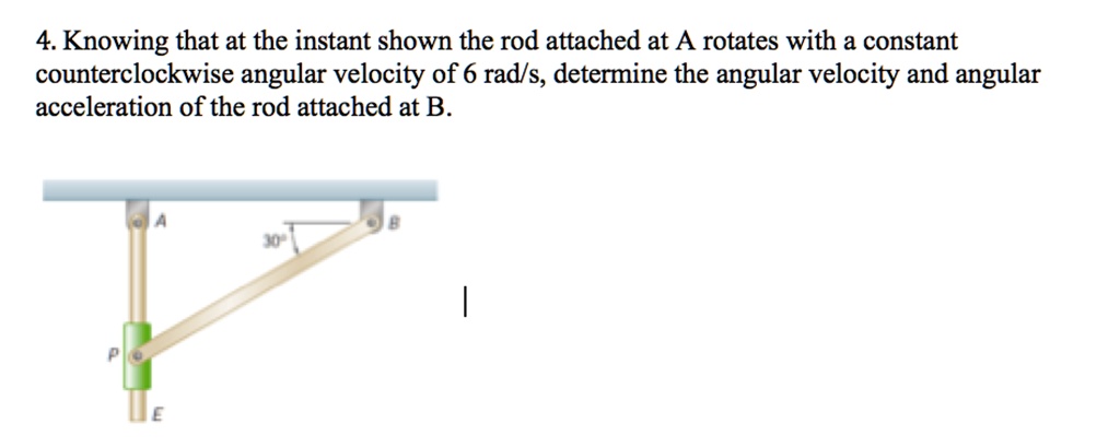 Solved 4 Knowing That At The Instant Shown The Rod Attached At A Rotates With A Constant