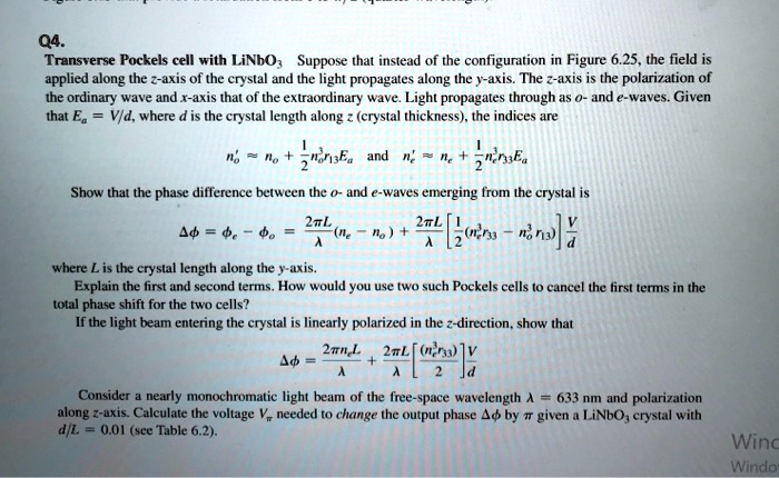 q4 transverse pockels cell with linbosuppose that instead of the ...