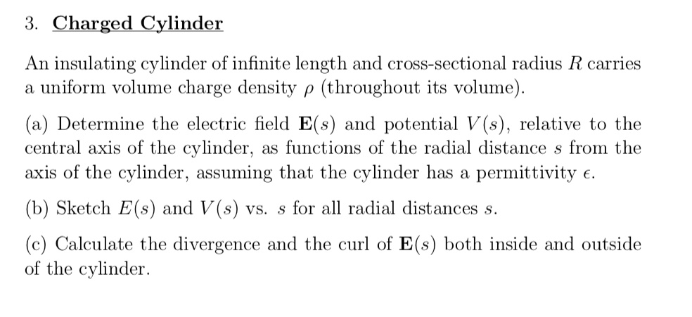 3 charged cylinder an insulating eylinder of infinite length and cross ...