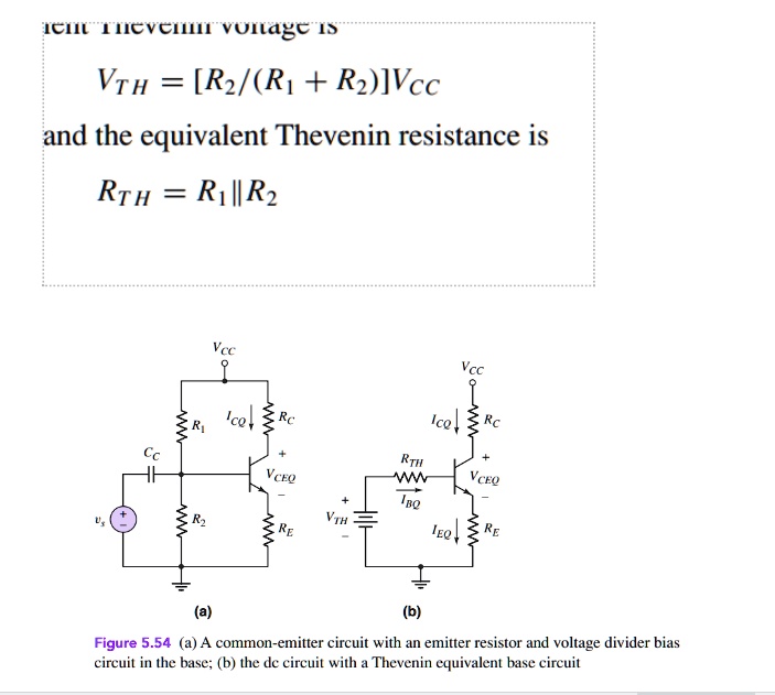 iem Thevenin voltage is VTH = [R2/(R1 + R2)]VCC and the equivalent ...