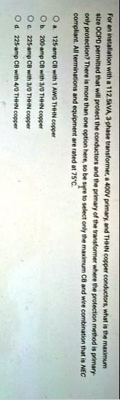 for an installation with a 1125kva 3 phase transformer a 400v primary ...