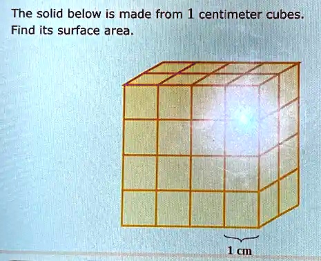 SOLVED: The solid below is made from 1 centimeter cubes. Find its surface area. CII