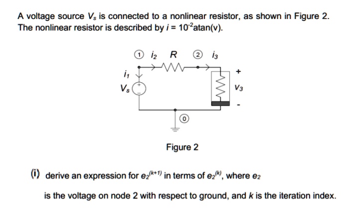 A voltage source Vs is connected to a nonlinear resistor, as shown in ...