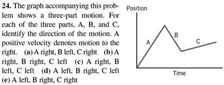 24. The graph accompanying this problem shows a three-part motion. For ...