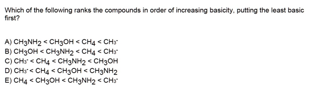 Which of the following ranks the compounds in order of increasing ...