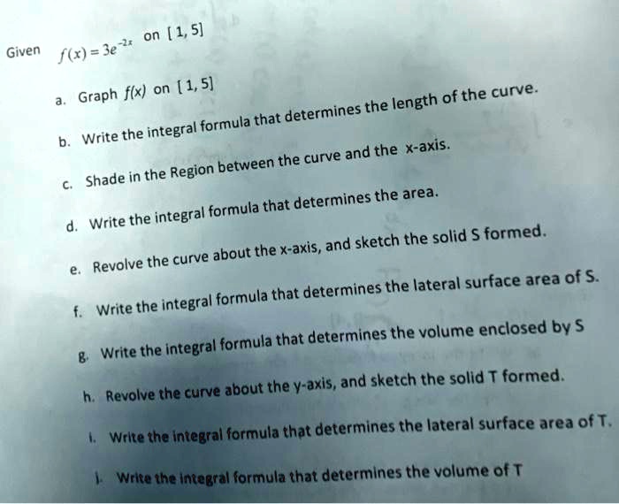SOLVED: on [1,,5] Given f(x) = Je flx) on [1,5] Graph of the curve: the length that determines ...