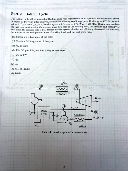 part 2 bottom cycle the bottom cycle will be a non ideal rankine cycle ...