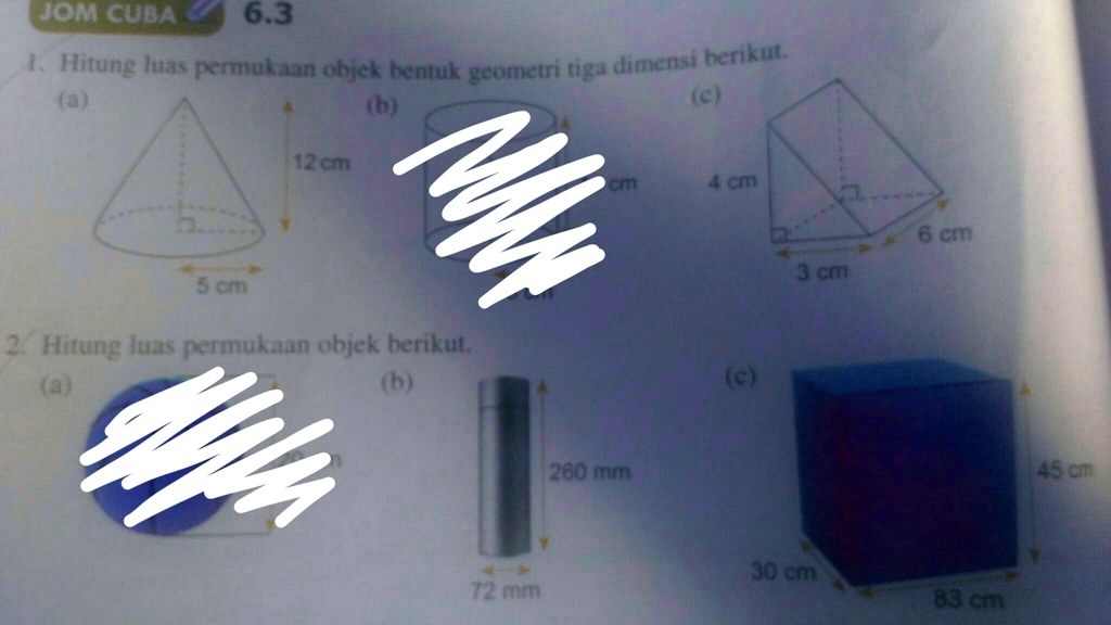 SOLVED: Hitung luas permukaan bentuk geometri tiga dimensi berikut JOM ...