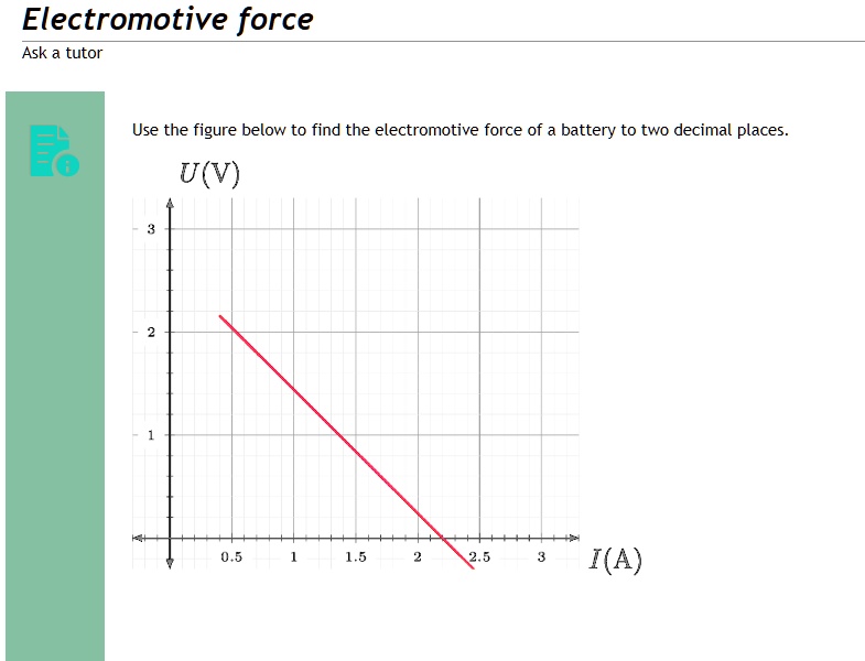 SOLVED: Electromotive force Ask a tutor Use the figure below to find the electromotive force of ...