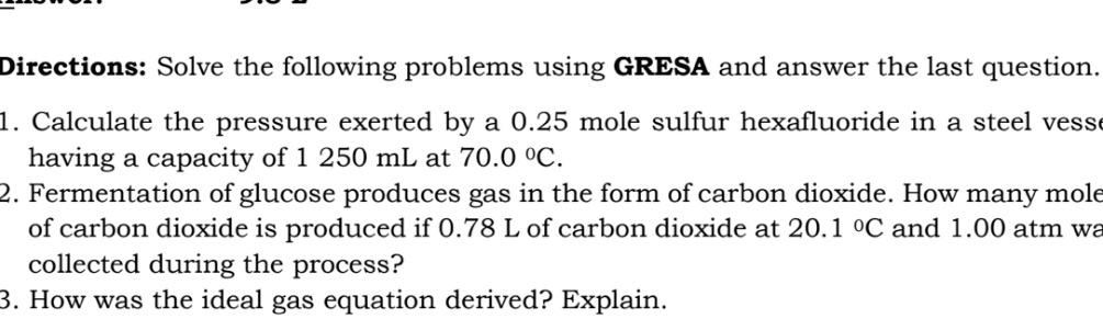 SOLVED: 'see the image for directions and questions. Directions: Solve the following problems ...
