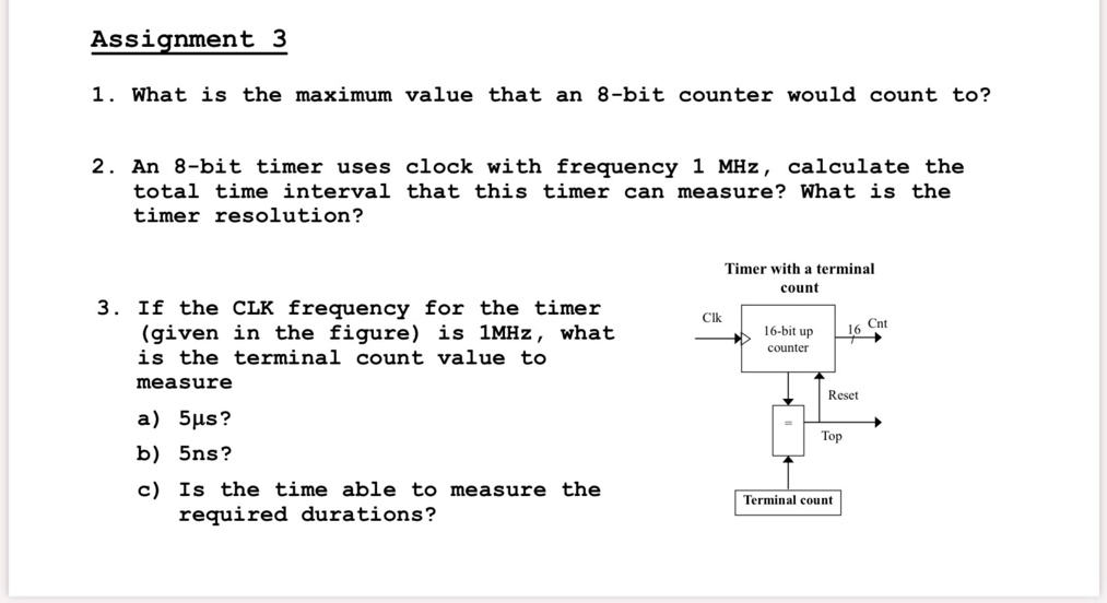Solved Assignment 3 What Is The Maximum Value That An 8 Bit Counter 4681