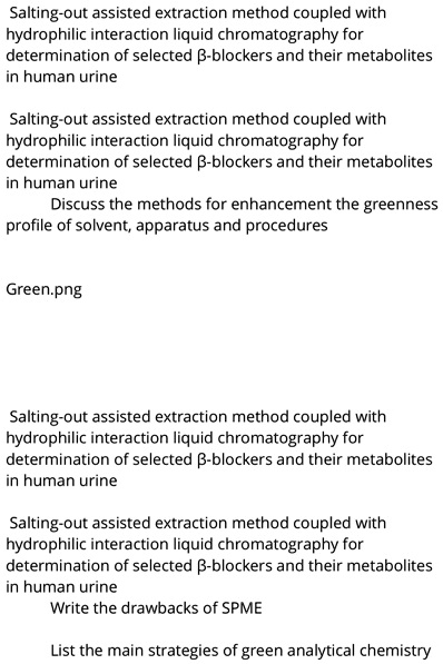 SOLVED: Salting-out assisted extraction method coupled with hydrophilic ...