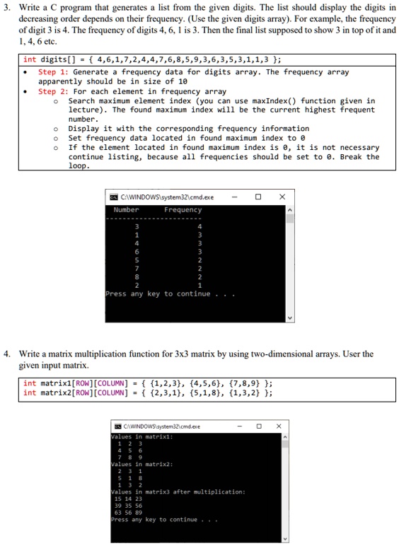 Solved Title C Programming Homework Generating A List Of Digits In Decreasing Order Write A 5991