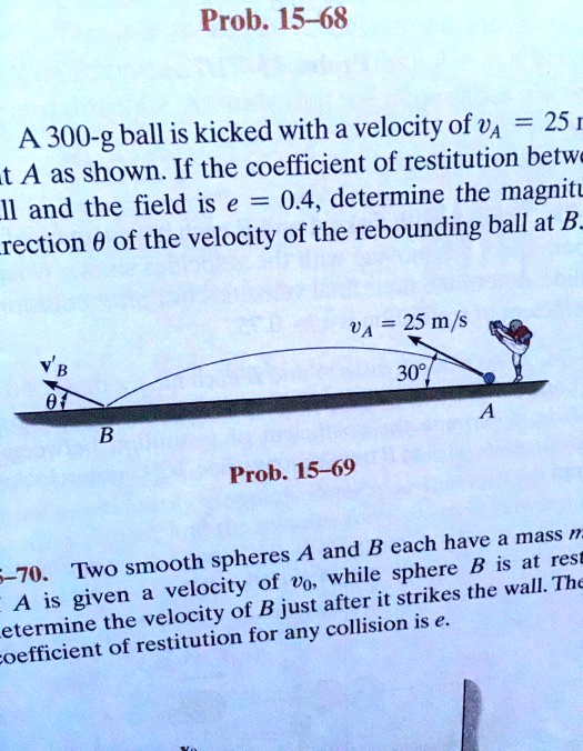 SOLVED: A 300-g ball is kicked with a velocity of va = 25 m/s at point ...