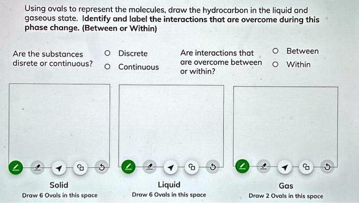 Using Ovals To Represent The Molecules Draw The Hydrocarbon In The Liquid And Gaseous State