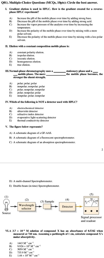SOLVED: Texts: Instrumental Analysis. Thank you. Q01). Multiple-Choice ...