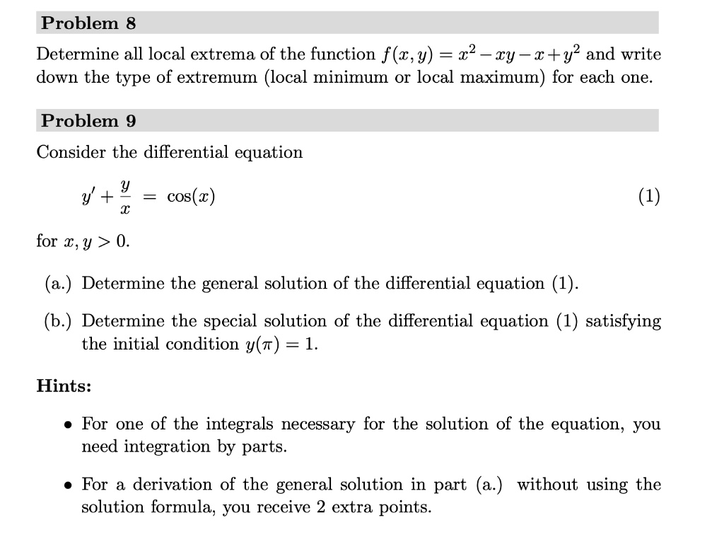 problem determine all local extrema of the function fcy 12 ry ry2 and ...