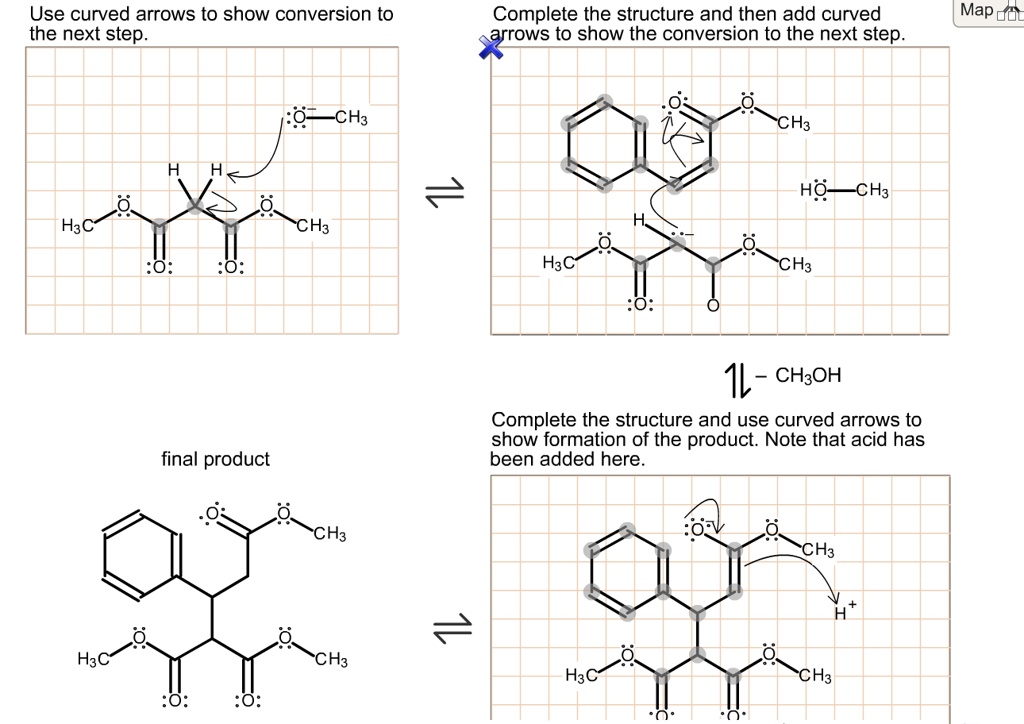 SOLVED: Text: Use curved arrows to show conversion to the next step ...