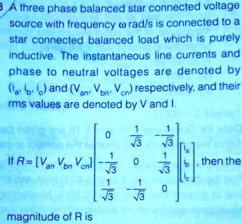A three-phase balanced star-connected voltage source with frequency Ï ... A three-phase balanced star-connected voltage source with frequency Ï ...