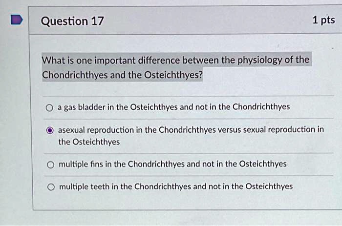 Question 17 1 pts What is one important difference between the ...