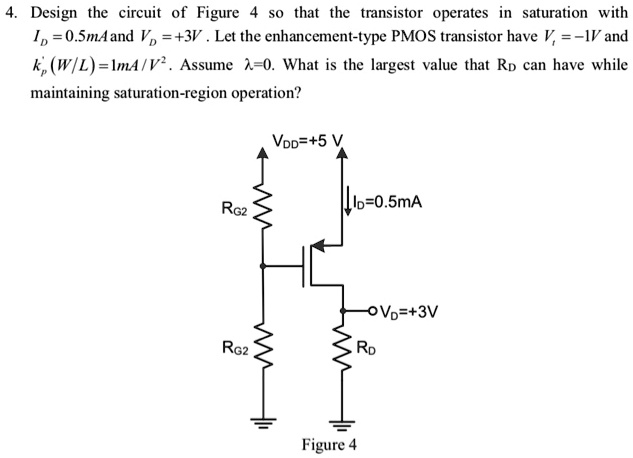 SOLVED: Design the circuit of Figure 4 so that the transistor operates ...