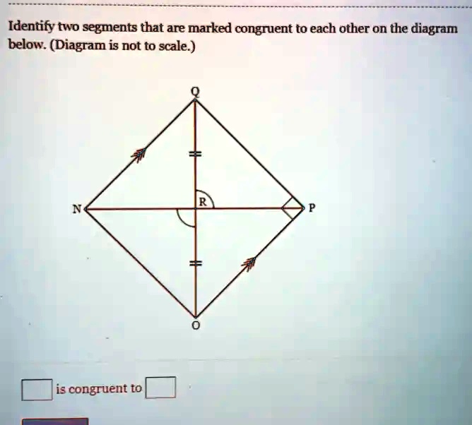 SOLVED: Identify two segments that are marked congruent to each other on the diagram below ...