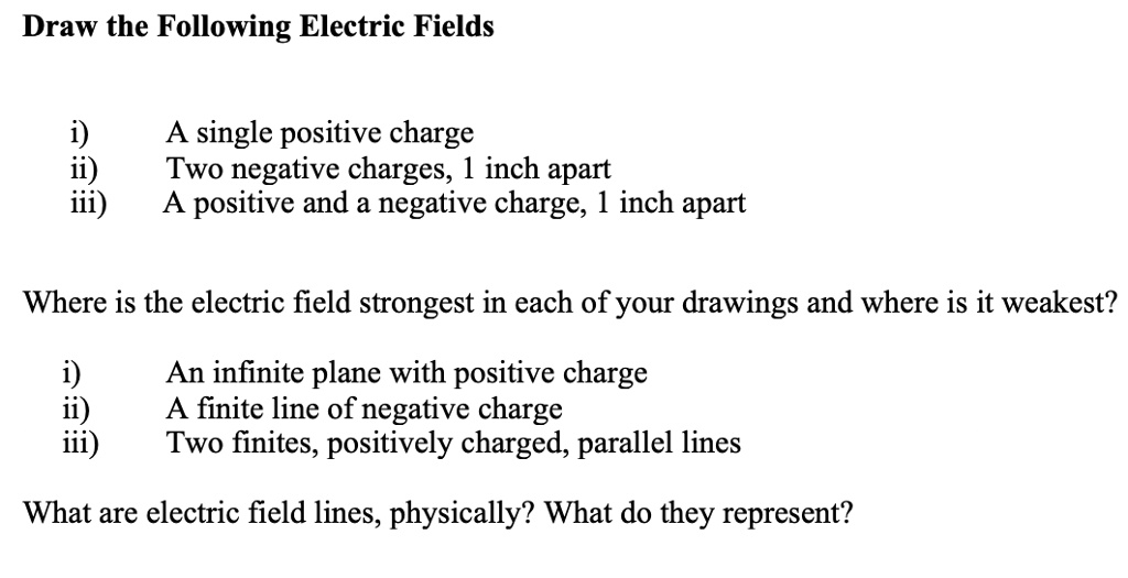Draw the Following Electric Fields i) A single positive charge ii) Two ...