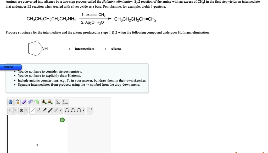 SOLVED:Amines are converted into alkenes by tWO-stcp process called the ...
