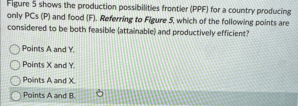 figure 5 shows the production possibilities frontier ppf for a country ...