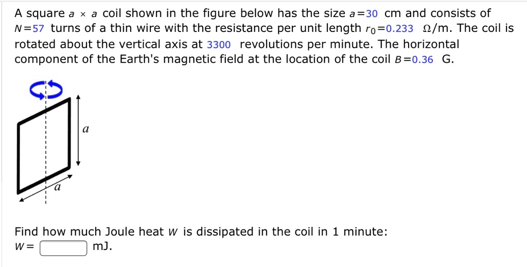 SOLVED: A square coil shown in the figure below has the size a = 30 cm ...